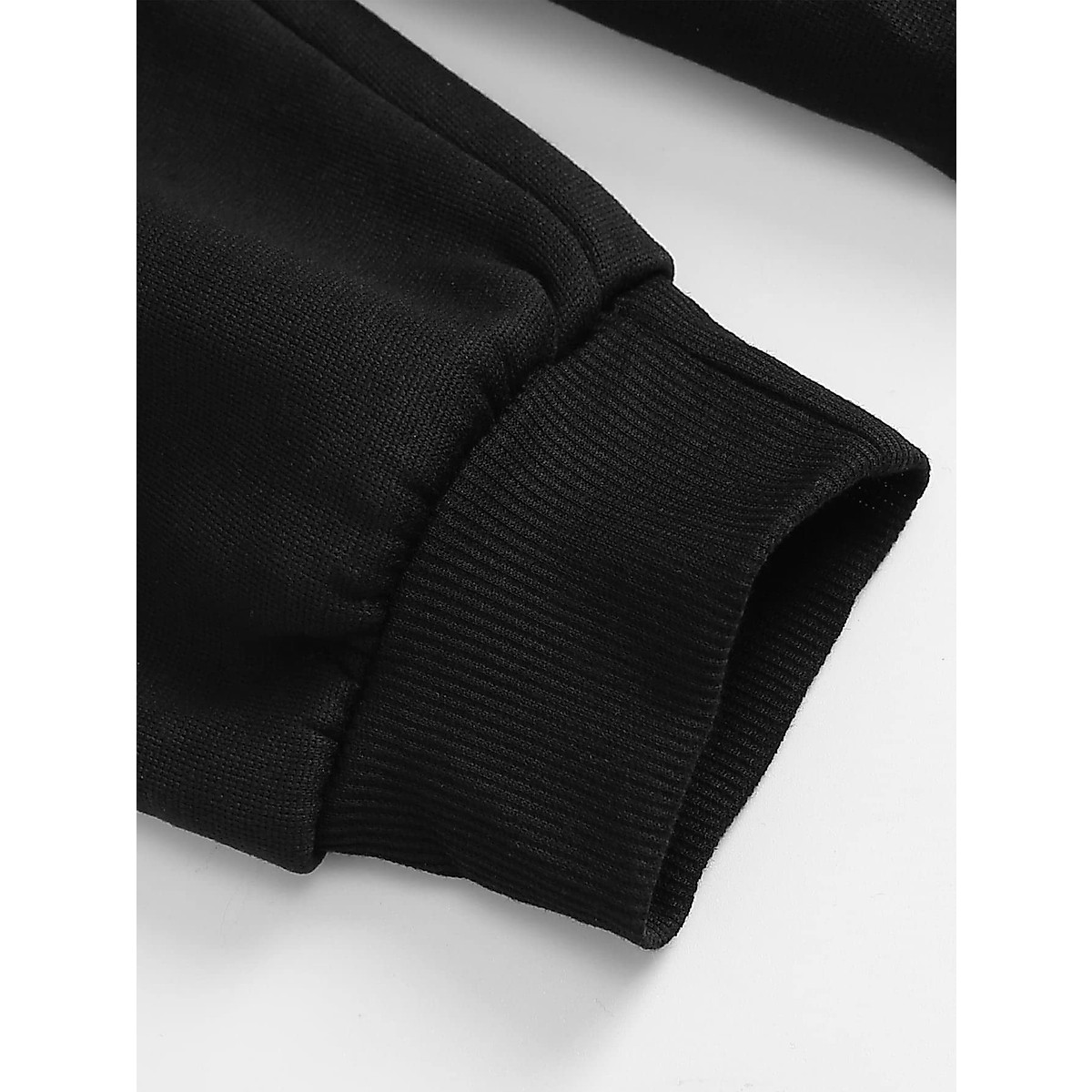 SHENHE Women's Slogan Letter Print Long Sleeve Hooded Sweatshirt Pullover Hoodie Tops Black L