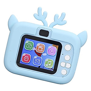 Toddler Camera, Auto Dimming Birthday Gift AI Intelligent 20MP Kids Camera with Frames for Party (Blue White)