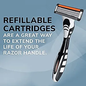 BIC Hybrid Flex 5 Titanium 5 Blade Disposable Razors for Men, For a Smooth and Comfortable Shave, 1 Handle and 7 Cartridges, 8 Piece Razor Set