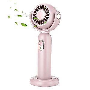 Odoland Portable Handheld Fan, Mini Personal USB Rechargeable Hand Fan with 3 Speed Small Pocket Fan Personal Desk Table Fan for Outdoor Travel Office Women Men, Pink