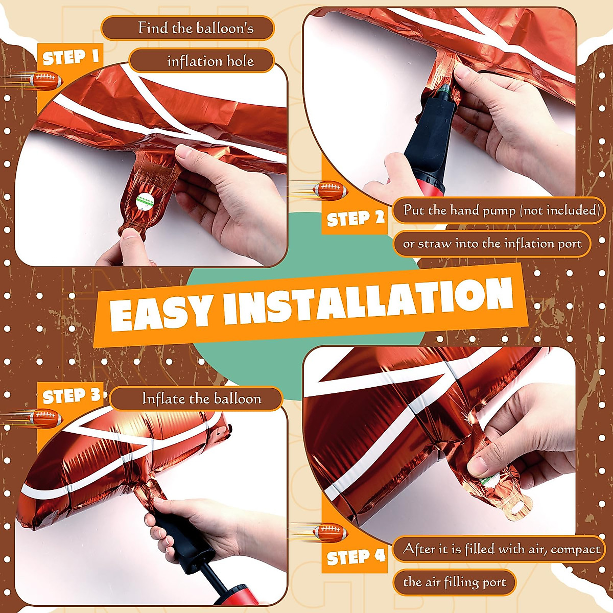 Wiwiqing 40 Inch Football Birthday Balloon, Number 1, Polyester Film, Unisex, for Sport Themed Parties