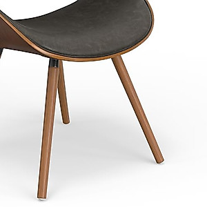 SIMPLIHOME Malden Dining Chair in Distressed Brown Vegan Leather, 22.8" W x 20.9" D x 30.9" H, Mid-Century Modern Wood Back Chair for Dining Room