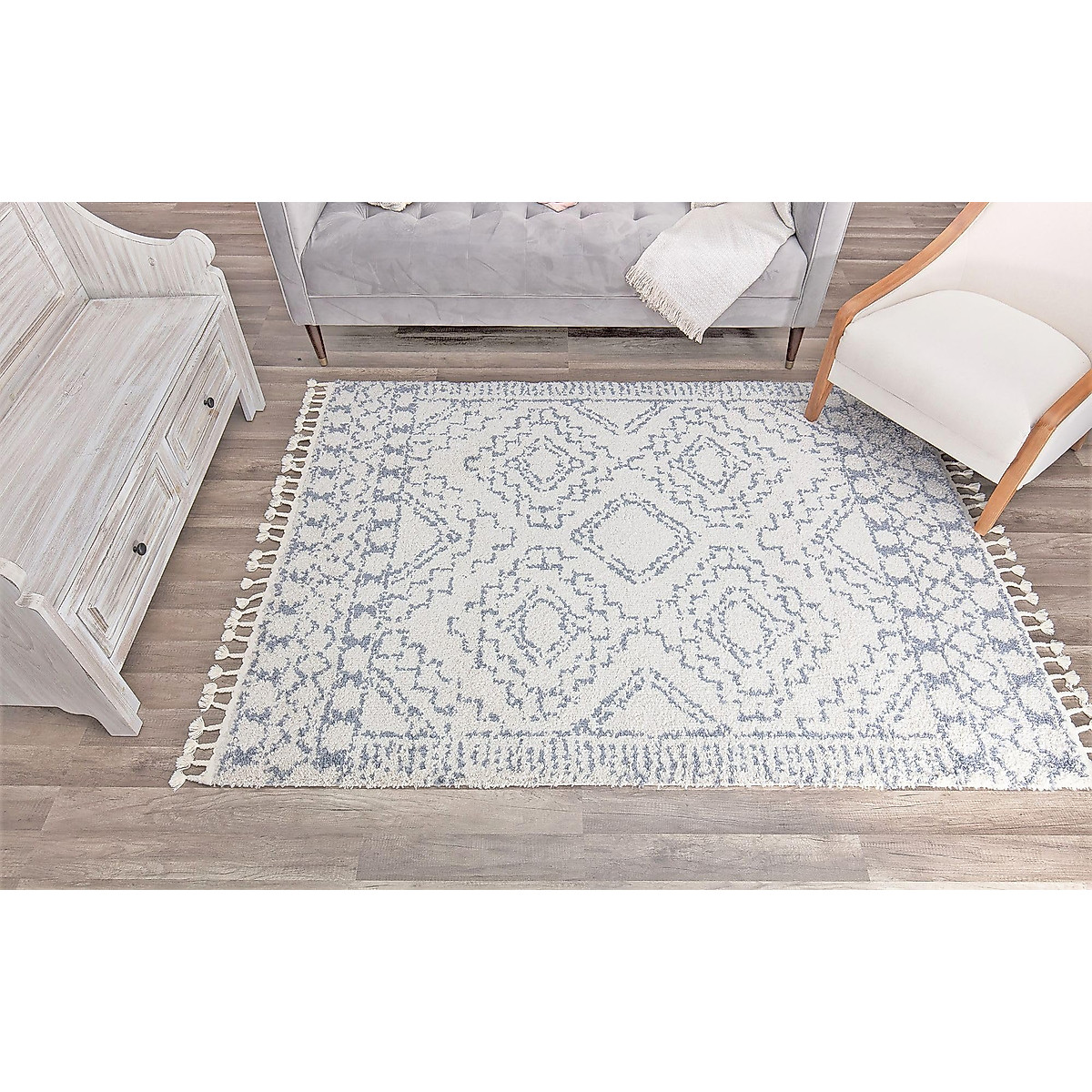 CosmoLiving by Cosmopolitan Reggia Area Rug, Linen White