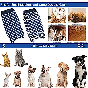 Dog Recovery Suit Cats Bodysuits for Abdominal Wounds Recovery Shirt for Male Female Pet Surgical Snugly Suit After Surgery Anti-Licking Dog Onesies, Substitute E-Collar & Cone Medium