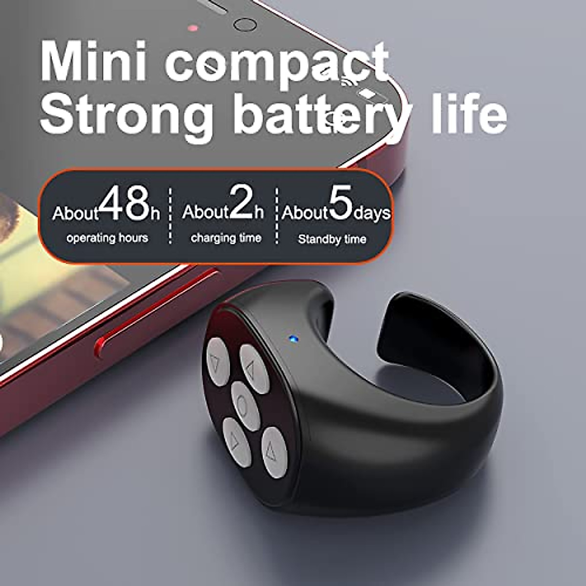 TIK Tok Bluetooth Remote Control Page Turner for iPhone Camera, Bluetooth Button Clicker Compatible with iPhone/iPad/Android/Smartphones/Tablets