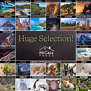 MICASA German Shepherds 2024 Wall Calendar 12 Month | 12" x 24" Open | Thick & Sturdy Paper | Giftable | Calendar 2024