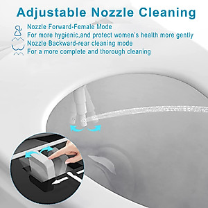 Affheny Bidet Attachment for Toilet , Cold Water Non-Electric Bidet Toilet Water Sprayer with Adjustable Water Pressure Nozzle , Angle Control & Easy Installation（Black）