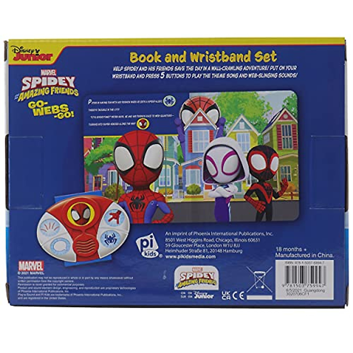 Marvel Spider-man - Spidey and His Amazing Friends - Go-Webs-Go! Interactive Book and 5-Sound Wristband - PI Kids