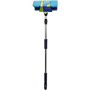 Carrand 93089 Flow-Thru 10" Wash Brush with 68" Aluminum Extension Pole , Black