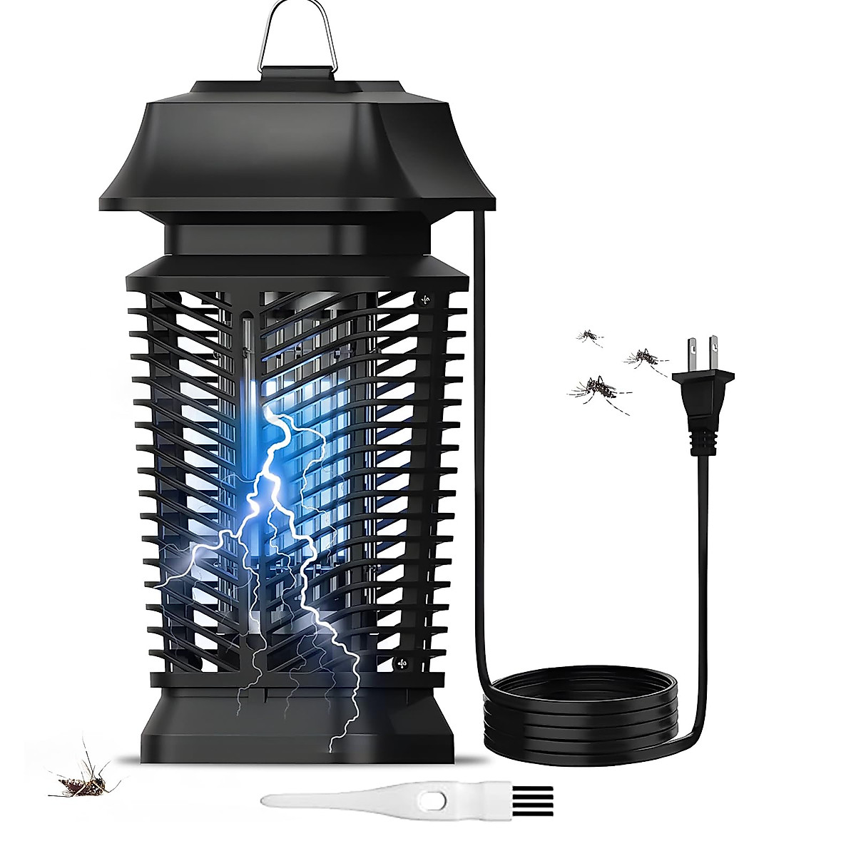 DEVOGUE Electric Bug Zapper - Electric Blue Violet Attract Insect Light - Modern Stylish Mosquito Fly Killer - Fly Mosquito Control Bug Zapper Outdoor & Home and Kitchen (Black)