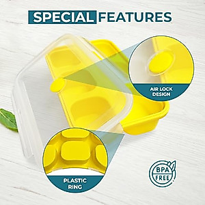 1 Cup SILICONE FREEZER MOLDS with lids, SILICONE STORAGE CONTAINERS, SILICONE MOLDS for Food, Soup Sauce Meal Prep, (BPA Free)