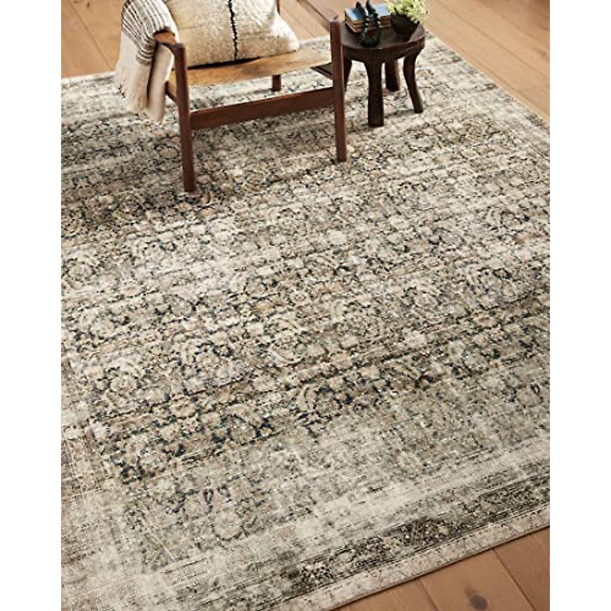 Loloi Amber Lewis x Morgan Collection MOG-02 Navy/Sand, Traditional 2' x 3'-6" Rectangle Accent Rug feat. CloudPile™