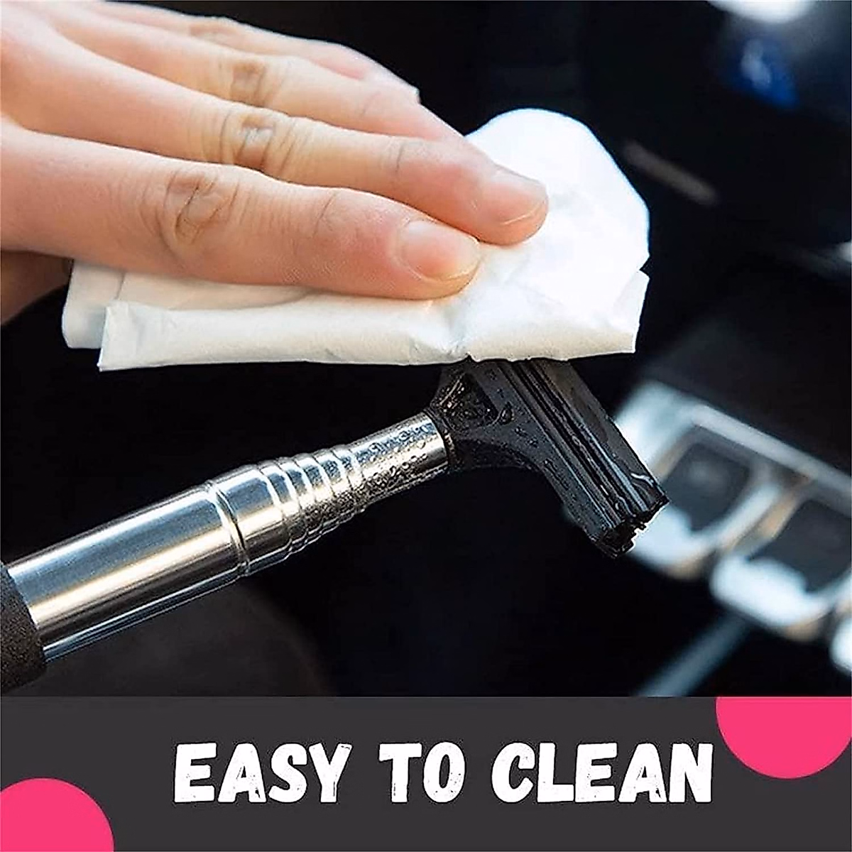 TSWDDLA Car Rearview Mirror Wiper,Retractable Auto Glass Squeegee, Water Cleaner with Telescopic Long Rod,Portable Cleaning Tool for All Vehicles for Rainy Foggy Weather