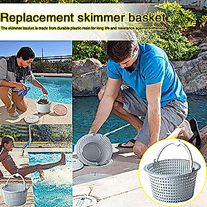 Wadoy SPX1091C Skimmer Basket Compatible with Hayward Automatic Skimmers SP1091lx,SP1091wm,6.5" Top, 3.5" Deep, 4.5" Bottom with Handle, 2-Pack Above Ground Pool Skimmer Basket
