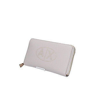 A|X ARMANI EXCHANGE womens Pebble Eco Leather Zip Wallet Wristlet Wrislet bag, Noise, One Size US