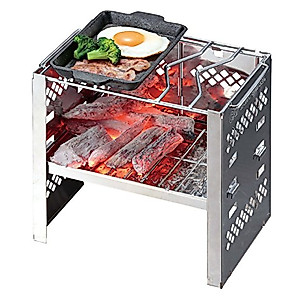 Captain Stag UG-1554 Iron Plate, Casting, Grill Plate, B6 Size, Compatible with UG-34/43/44 Kamado Smart Grill B6, UG-42 Kamado Smart Grill B5 Half Size