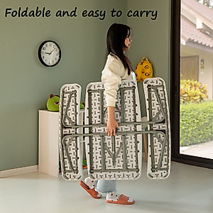 Gardenised Foldable White Kids' Picnic Table Bench Outdoor Portable Children's Backyard Table, Crafting, Dining, and Playtime Patio Table