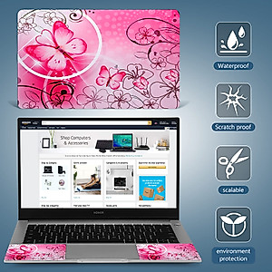 Pink Butterfly11.6 13 13.3 14 15 15.6 inches Netbook Laptop Skin Sticker Reusable Protector Cover Decal FY-NEK-009