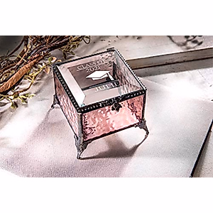 Personalized Graduation Gift For Her Glass Jewelry Box Engraved Keepsake For High School Graduate Or College Grad Class Of 2023 Daughter Granddaughter Girl Friend J Devlin Box EB240 (Pink)