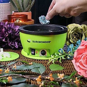 Surebonder Electric Hot Glue Skillet, Adjustable Temperature 225-400 F, 5-1/4" Diameter, 1-in Depth, Dip Crafts Directly Into Pot of Hot Glue (803)