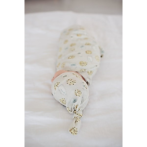 Copper Pearl Baby Beanie Hat Top Knot Stretchy Soft Chip