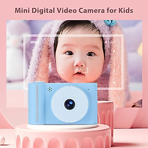 Camnoon 1080P Mini Kids Digital Camera Digital for Kids Dual Lens 2.0 Inch IPS Screen Built-in Battery Cute Photo Frames Interesting Games with Neck Strap Birthday for Boys Girls