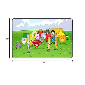 Bfdi Battle for Dream Anime Rug Soft Flannel Carpet 3D Non-Slip Area Rug Art Floor Mat Doormats Decorative Rugs for Bedroom Living Room 36"X24"