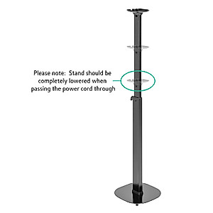 ynVISION.DESIGN E-Z Height Adjustable Floor Stands Compatible with Sonos One, One SL, or Play:1 | 2 PACK | Pair | Adjusts 29.1" - 46.5" Built in Cable Management