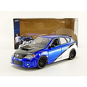 Jada Toys Rubber Tires 1:24 Fast & Furious - Brian's Subaru Impreza WRX STI, Blue (99514)