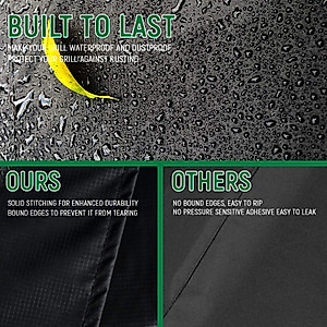 proxoutdoor 36 Inch Fire Pit Cover Square Patio Table Cover Waterproof Windproof Fireplace Cover With Buckles & Adjustable Drawstring & Air Vents - Black