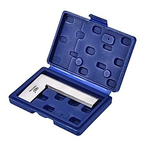 uxcell Precision Bevel Edge Machinist Square 4" x 2.5" (100x63mm) Engineer Woodworking Try Square Right Angle Ruler Solid Steel Square