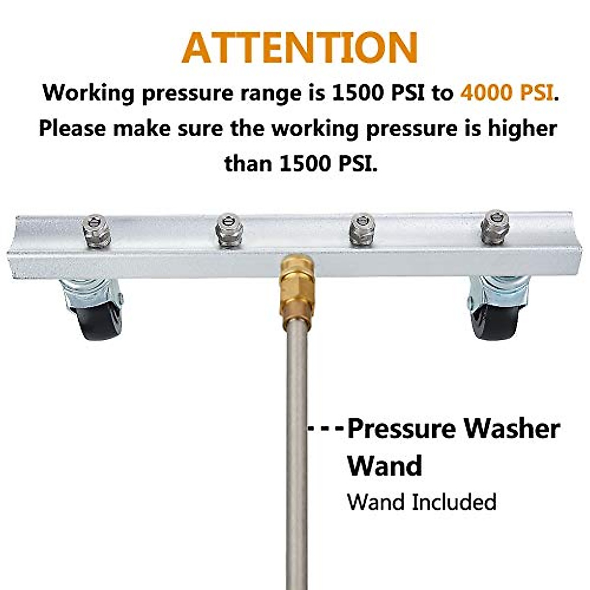 Twinkle Star 13" Pressure Washer Undercarriage Cleaner, Under Car Water Broom with Straight Extension Wand and 45 Degree Curved Wand, 4000 PSI