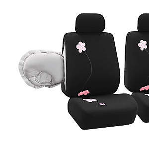 FH Group Automotive Seat Covers Floral Cloth Front Seats Only Combo Small Car Seat Cover Design, Airbag Compatible Universal Fit Interior Accessories Cars Trucks SUV Automotive Seat Covers