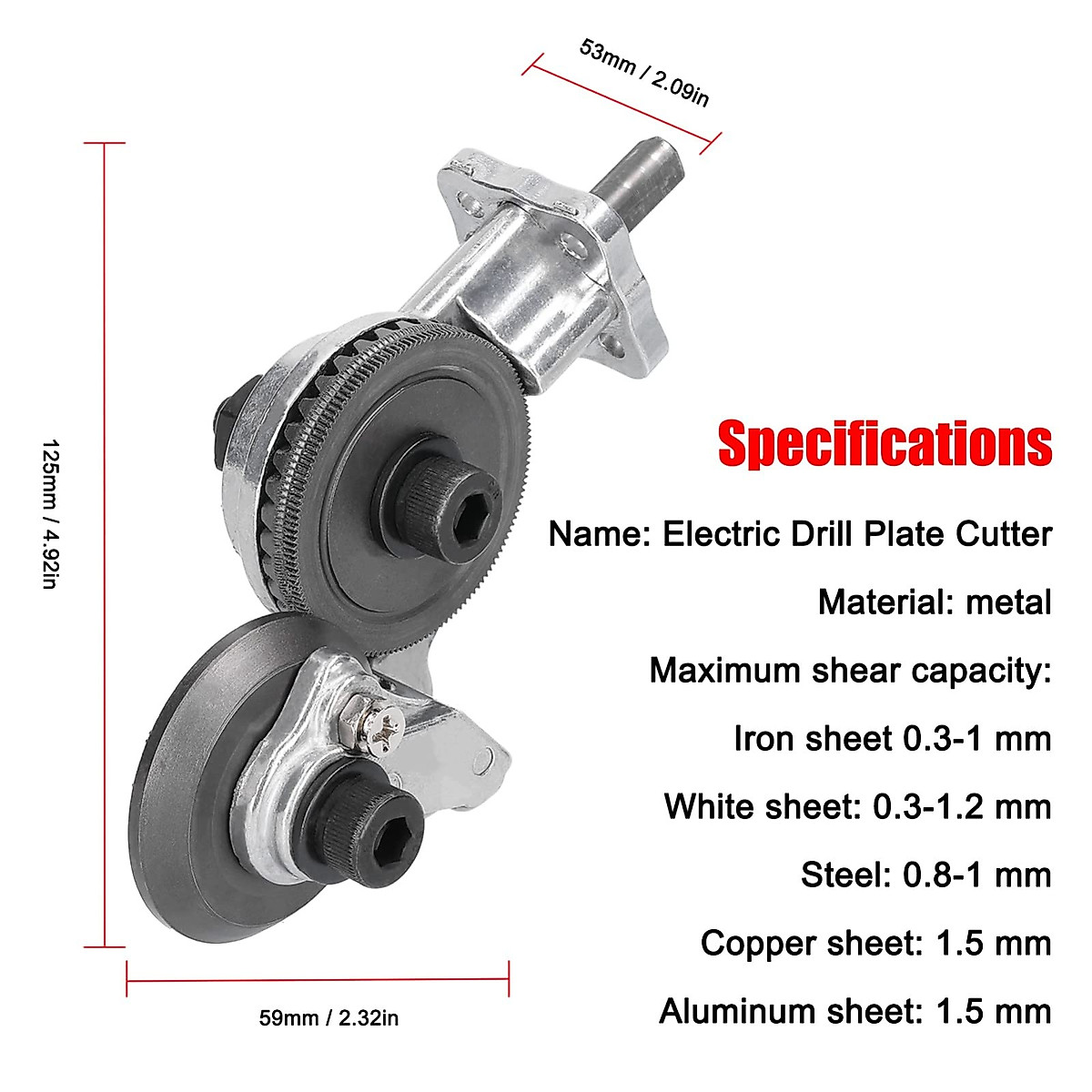 Metal Drill Bit Attachment New 2022 Electric Drill Scissors Electric Drill Cutter Attachment Electric Drill Cutter Secure And Durable Metal Cutting (Metal) Drill Bit Attachment (Silver, One Size)
