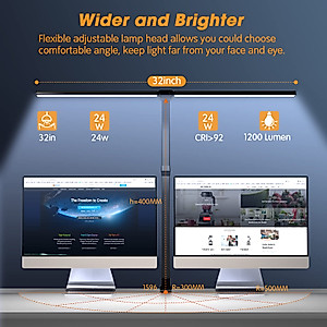 SOMAYO LED Desk Lamp for Home Office Video Conference Lighting,24W Brightest Led Workbench Office Lighting-5 Color Modes and 5 Dimmable Eye Protection Modern Desk Lamp for Monitor Studio Reading