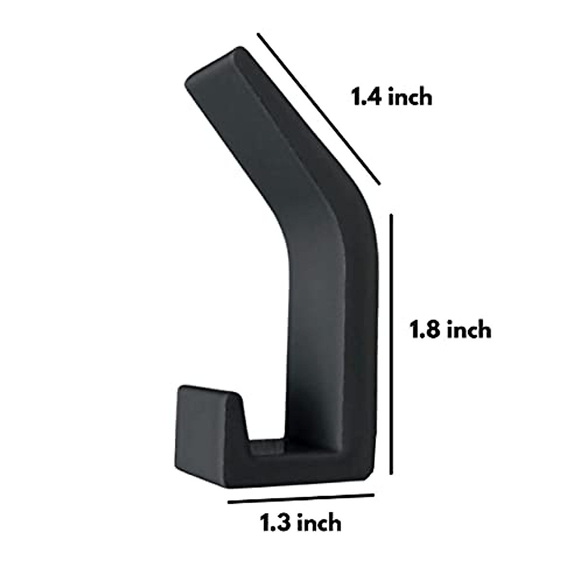 Emma Rose Home Chloe Double Hook, Heavy Duty Wall Hook Without Nails Waterproof Aluminum Hooks for Hanging Bathroom Kitchen Office-2 Pack Wall Hook (White)