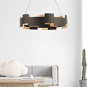 Modern Style Chandelier，Iron Living Room Round Pendant Chandelier 6 Bulbs for Dining Table Entrance Kitchen Island