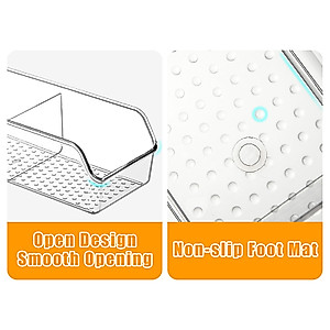 CYEAH 3 Pcs Tea Bag Organizer, 11 x 3.5 x 3 in Clear Tea Bag Holder Oragnizer, PET Tea Bag Storage Organizers, Drink Mix Packet Organizer for Sugar Packet Coffee Condiment Spices Countertop Cabinet