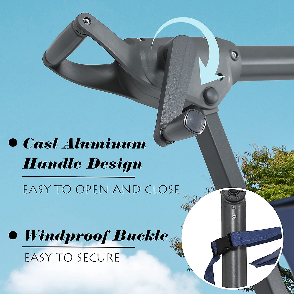 BPS Patio 10FT Off-set Hanging Umbrella - Premium Aluminum Cantilever Umbrella for Backyard/Garden - Waterproof, UV-Resistant Outdoor Shade