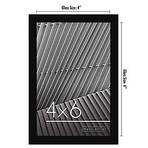 Americanflat 4x6 Picture Frame in Black - Thin Border Photo Frame with Shatter Resistant Glass - Horizontal and Vertical Formats for Wall and Tabletop