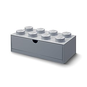 Room Copenhagen 40211740 Lego Desk Drawer 8 Knobs, Grey, Large