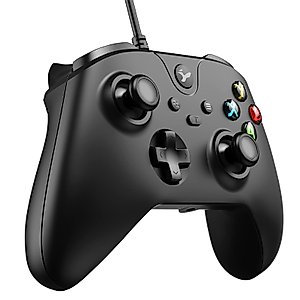 YCCSKY Wired PC Controller for Gaming, Controller for Windows 7/8/10/11 with 3.5mm Headphone Plug, Turbo Function, Dual Vibration and Share Button(Black)