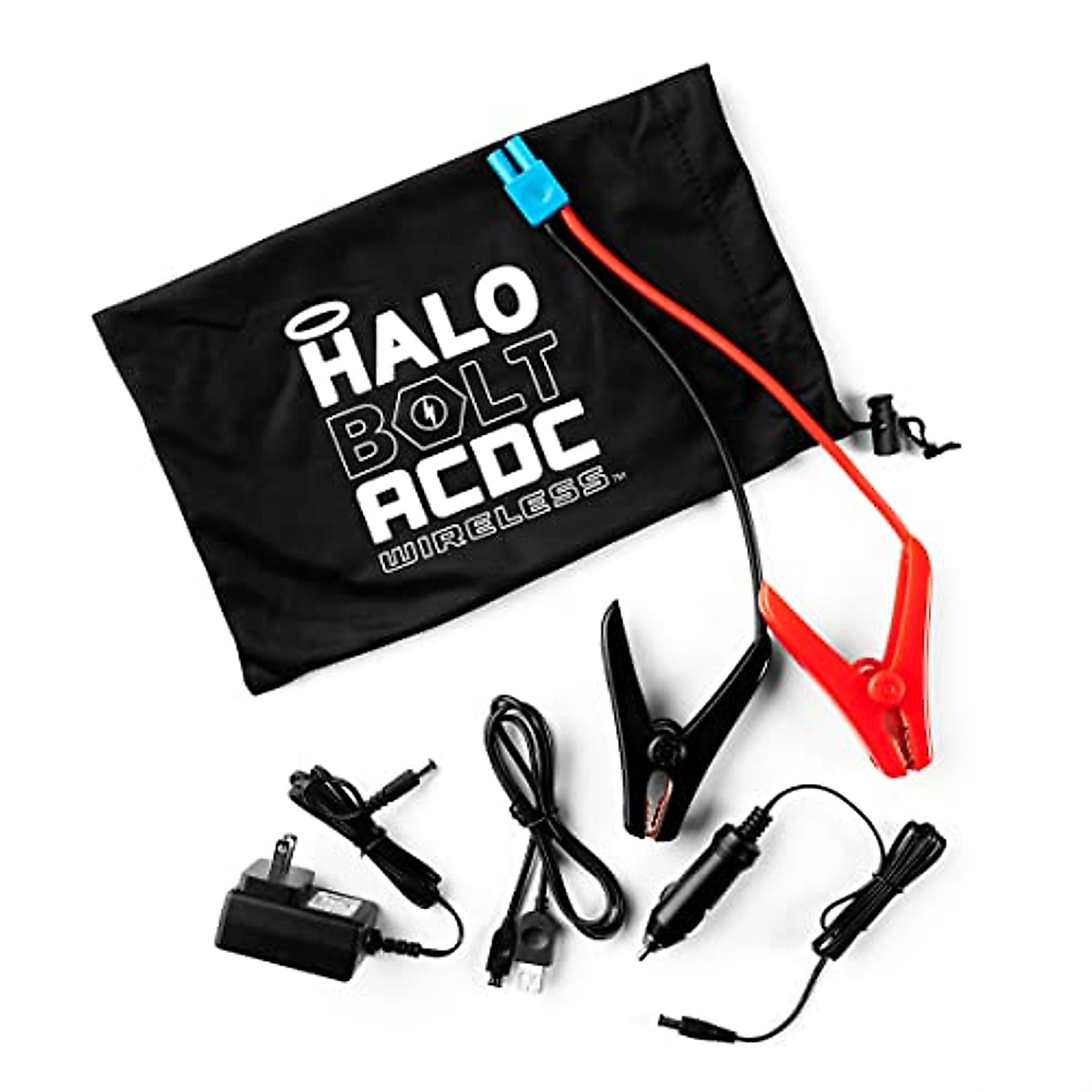 HALO Bolt Wireless Laptop Power Bank - 44400 mWh Portable Phone Laptop Charger Car Jump Starter with AC Outlet and Car Charger, Rose Gold