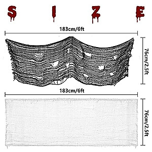 5 PCS Halloween Creepy Cloth,Scary Spooky Cloth Creepy Gauze-30 x 72inch Freaky Loose Weave Creepy Cloth Fabric Scary Spooky for Halloween Party Decoration (3 Black + 2 White)