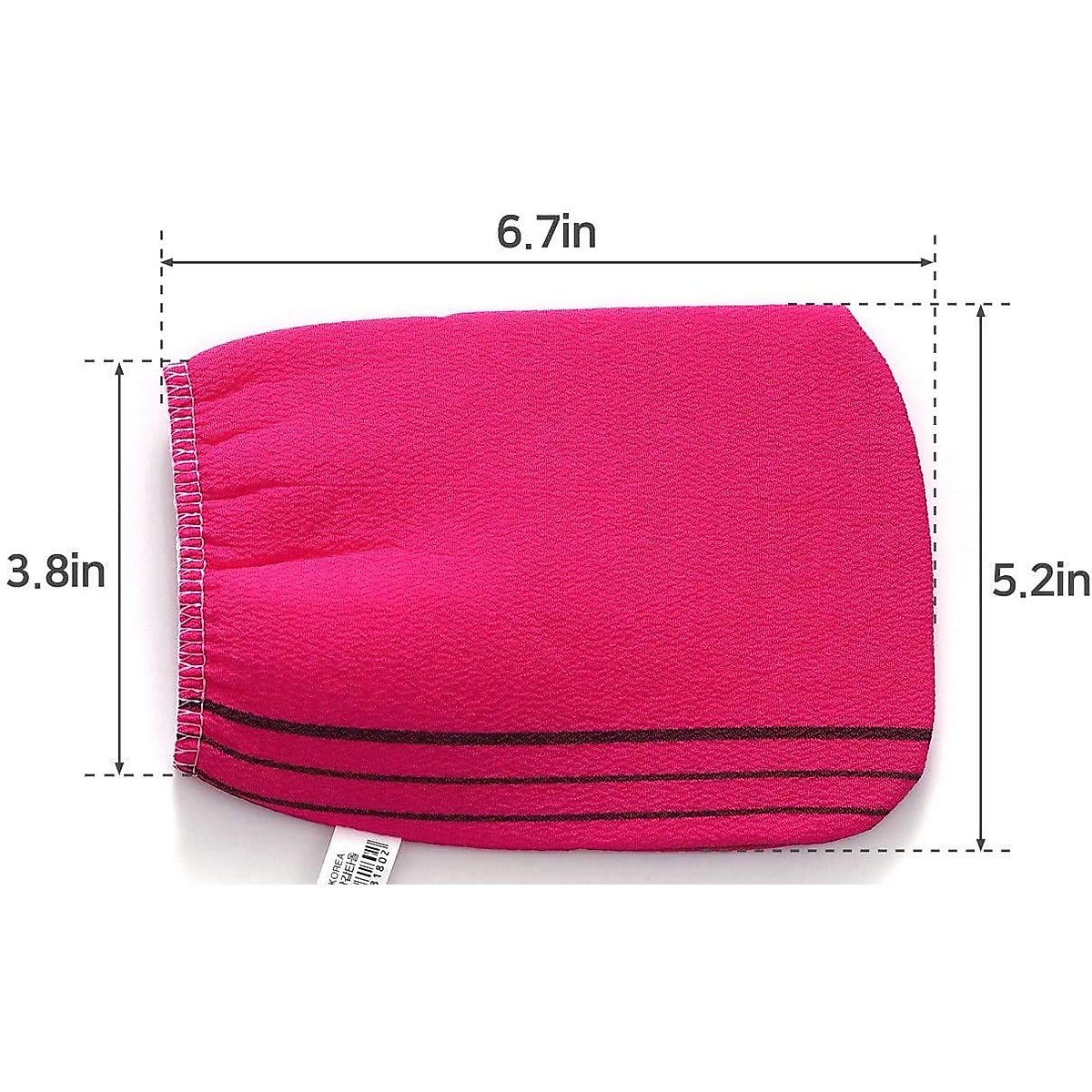 Bastex Exfoliating Bath Washcloth. Genuine Korean Towel Cloth Used for Exfoliating. Exfoliator Scrub Mitten for Bath and Shower Use - 3 Pieces (6.7 inch x 5.2 inch). Comes in Yellow, Pink and Green
