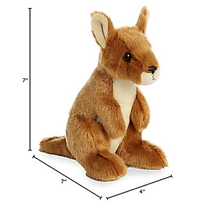 Aurora® Adorable Mini Flopsie™ Kangaroo Stuffed Animal - Playful Ease - Timeless Companions - Brown 8 Inches