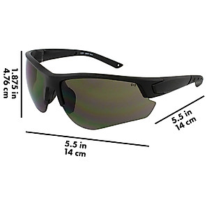 Epoch Eyewear Grunt Tactical Shooting Range Safety Sunglasses with Black Frames with Smoke Lenses