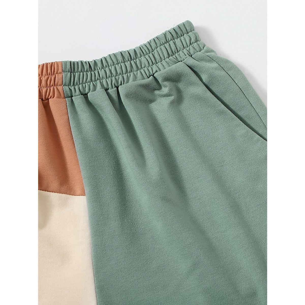 SOLY HUX Women's Casual Elastic Shorts Running High Waisted Color Block Sweat Shorts with Pockets Multicoloured M