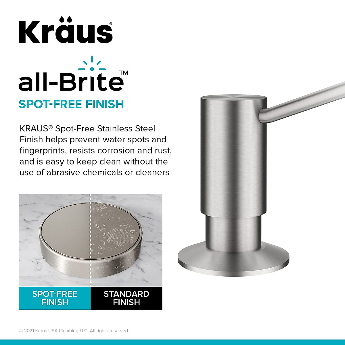 KRAUS Kitchen Soap and Lotion Dispenser in Spot Free Stainless Steel, KSD-41SFS