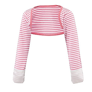 ScratchSleeves | Little Girls' Stay-On Scratch Mitts | Stripes | Pink and Cream | 2-3y